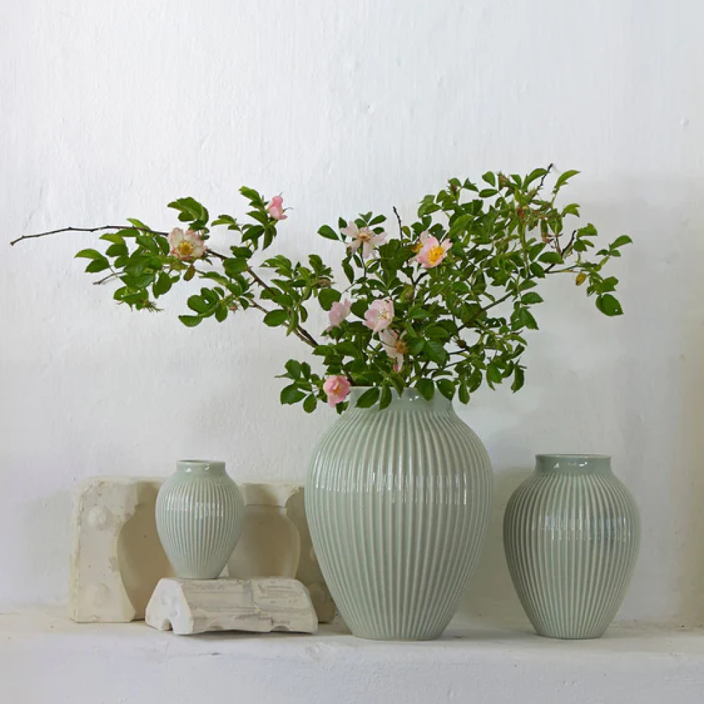Knabstrup Keramik Ripple Vas 27 cm Mint - Cervera