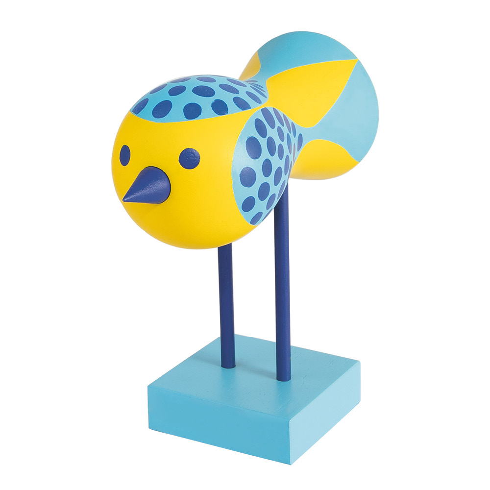 Design House Stockholm Lisa Larson Birds 1967 No 5 16 cm Gul/Blå - Cervera
