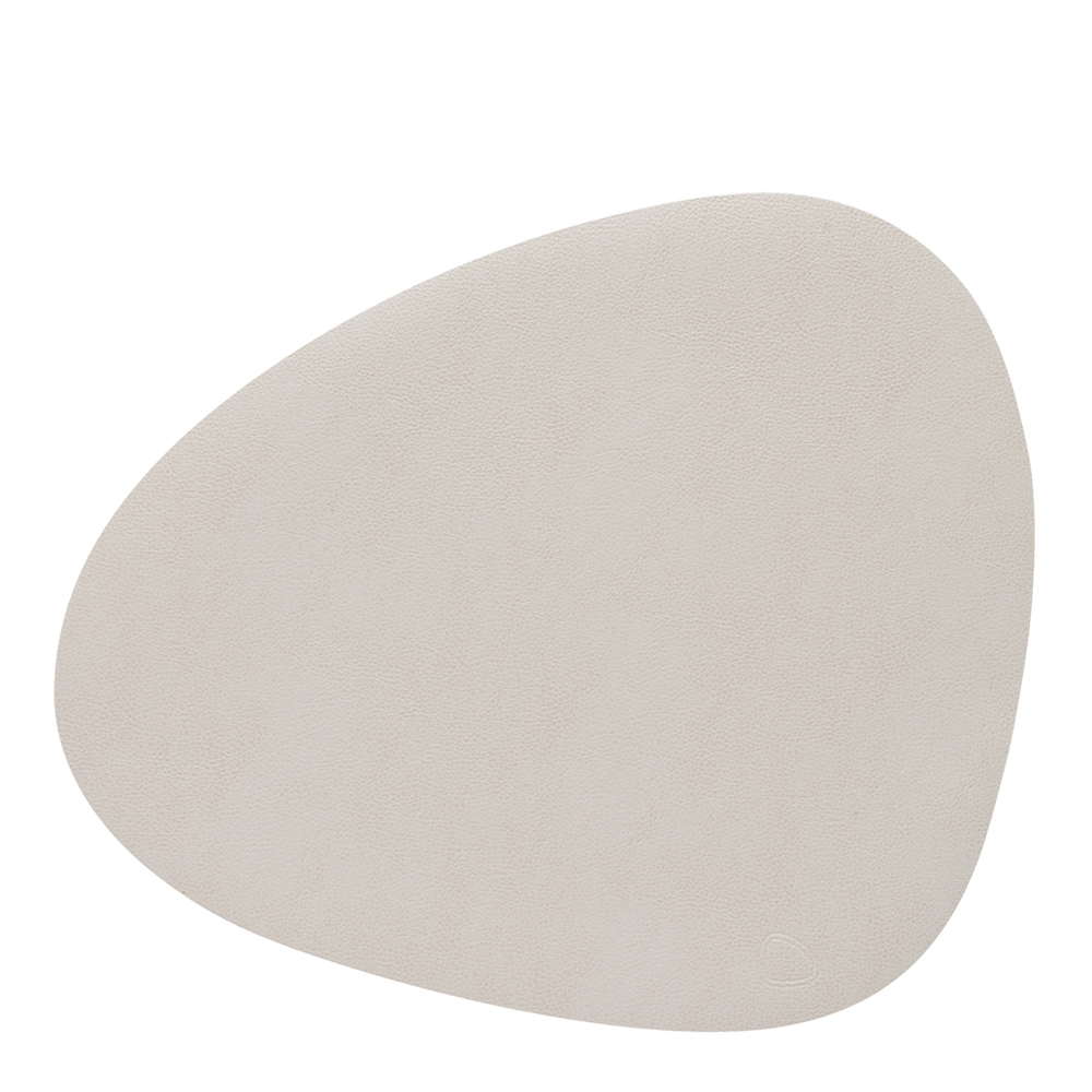 LIND dna Leather Serene Curve Bordstablett L 37x44 cm Cream - Cervera