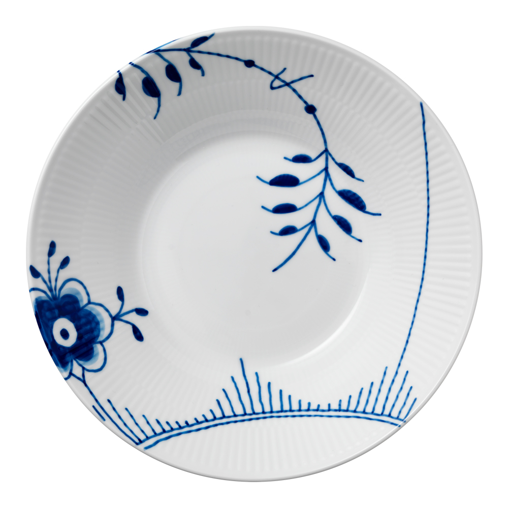 Royal Copenhagen Blue Fluted Mega Tallrik djup 24 cm dekor 2 - Cervera