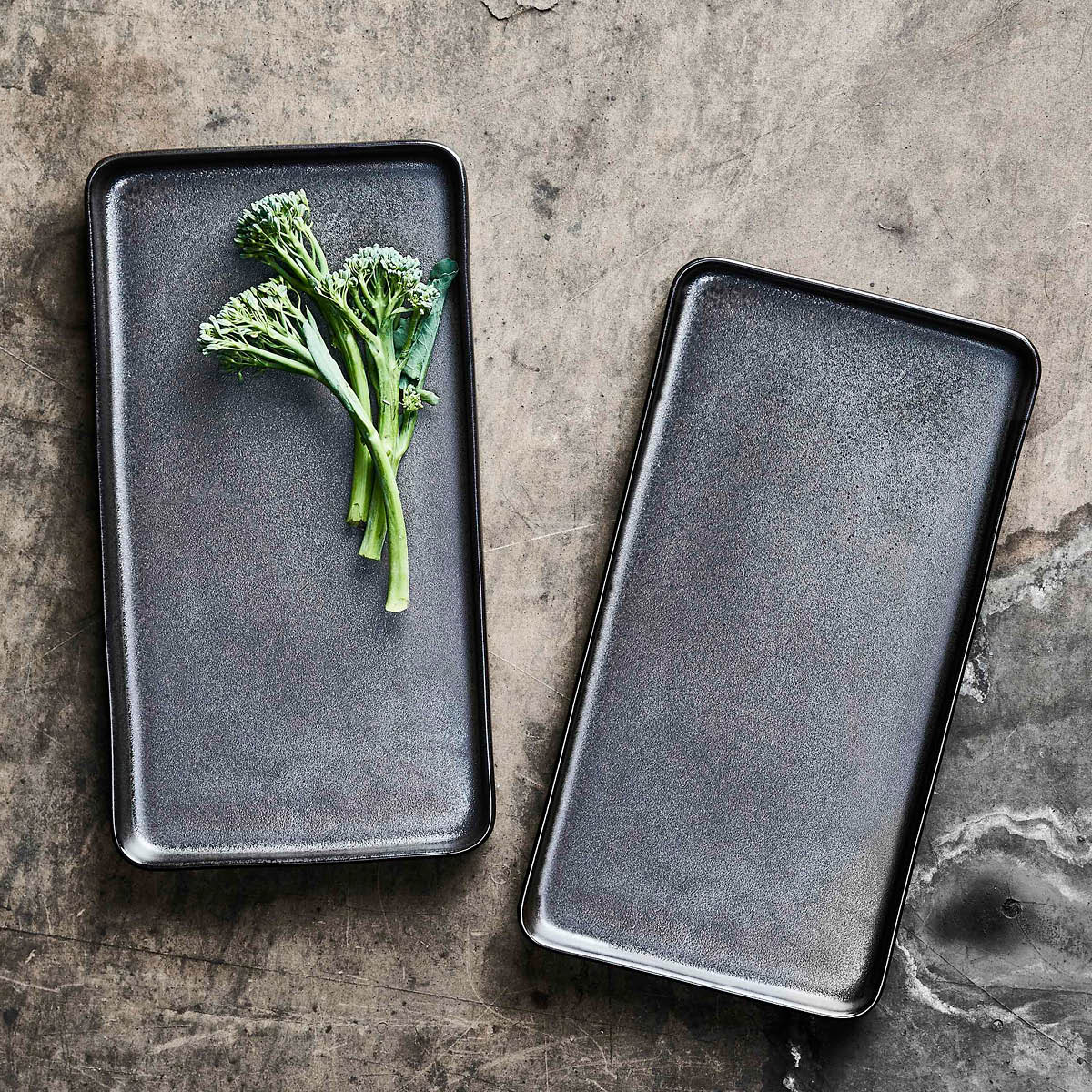 Aida Raw Tallrik rektangulär 34x18 cm 2-pack Metallic Brown - Cervera