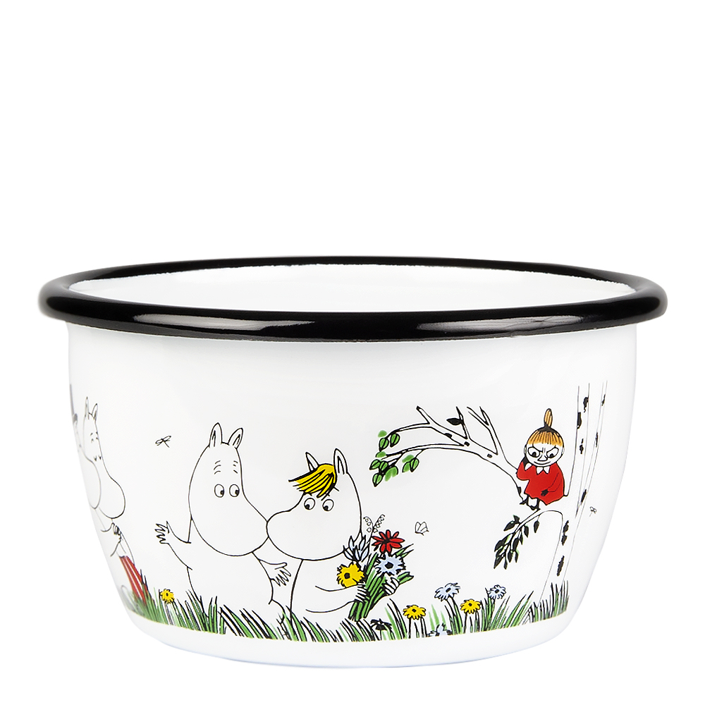 Muurla Mumin Emaljskål Glada Familjen 30 cl - Cervera