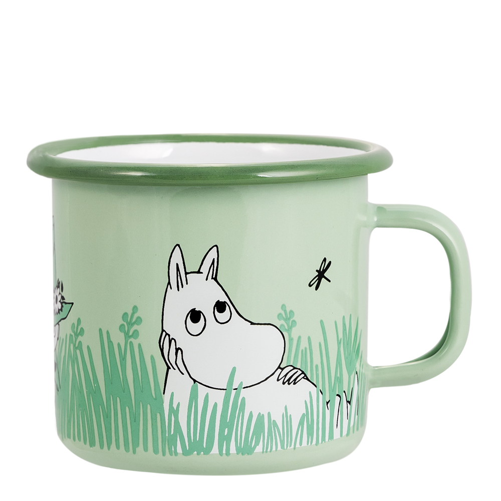 Muurla Mumin Emaljmugg Glada Familjen 15 cl Vit - Cervera