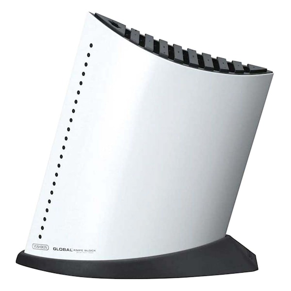 Global Knivblock för 9 knivar och skärpstål Vit - Cervera