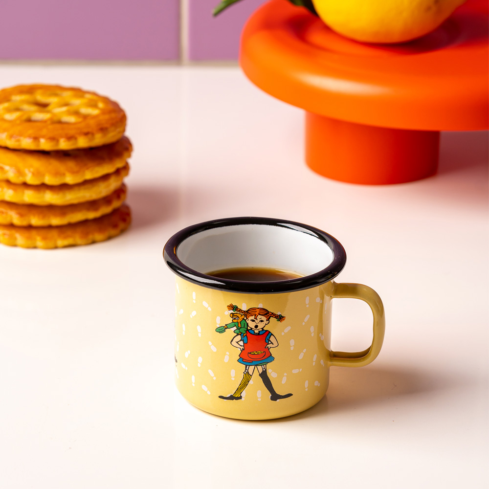 Muurla Pippi emalje krus Fotspor 25 cl gul - Cervera