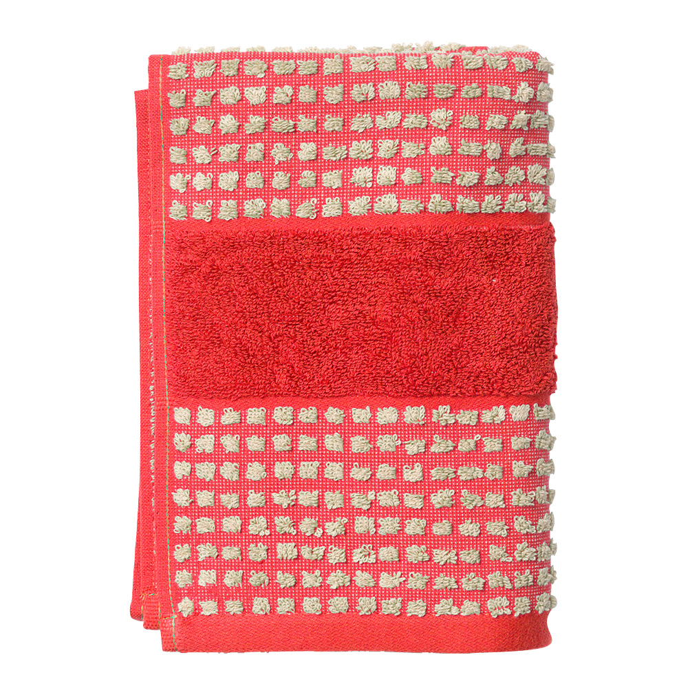 Juna Check Pyyhe 50x100 cm Punainen/Hiekka - Cervera